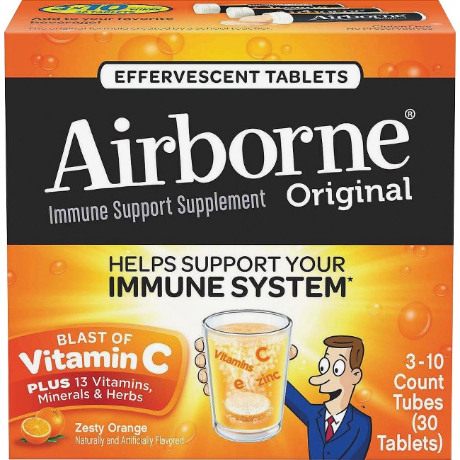 Airborne Original Effervescent Tablets - Citrus - 30 Pack - Rac10030 ...