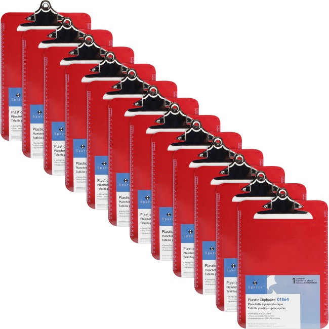Clipboard Plastic 9 X12 12 Bx Red - Spr01864bx - Plastic Acrylic ...